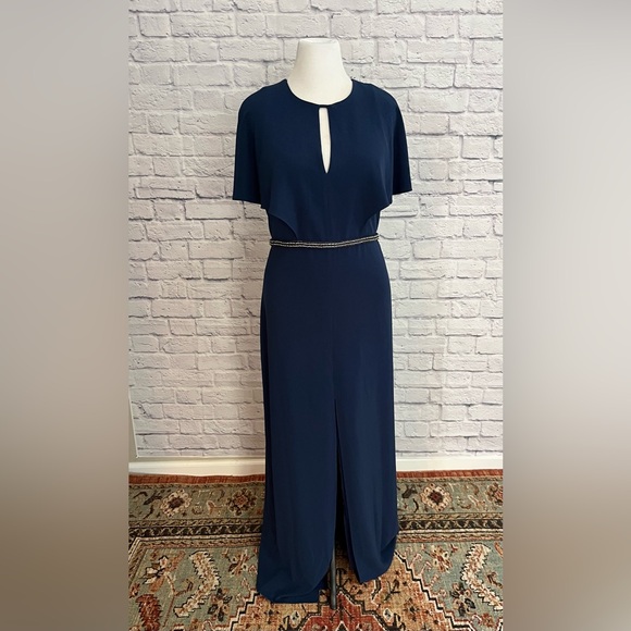 Halston Heritage | Dresses | Nwt Halston Heritage Blue Formal Gown ...
